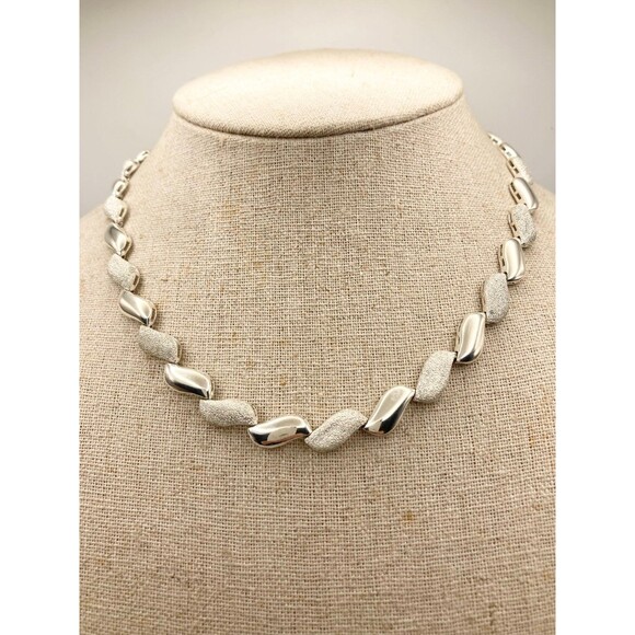 Fas | Jewelry | Fas 925 Sterling Silver Wave Matt Finish Collar ...